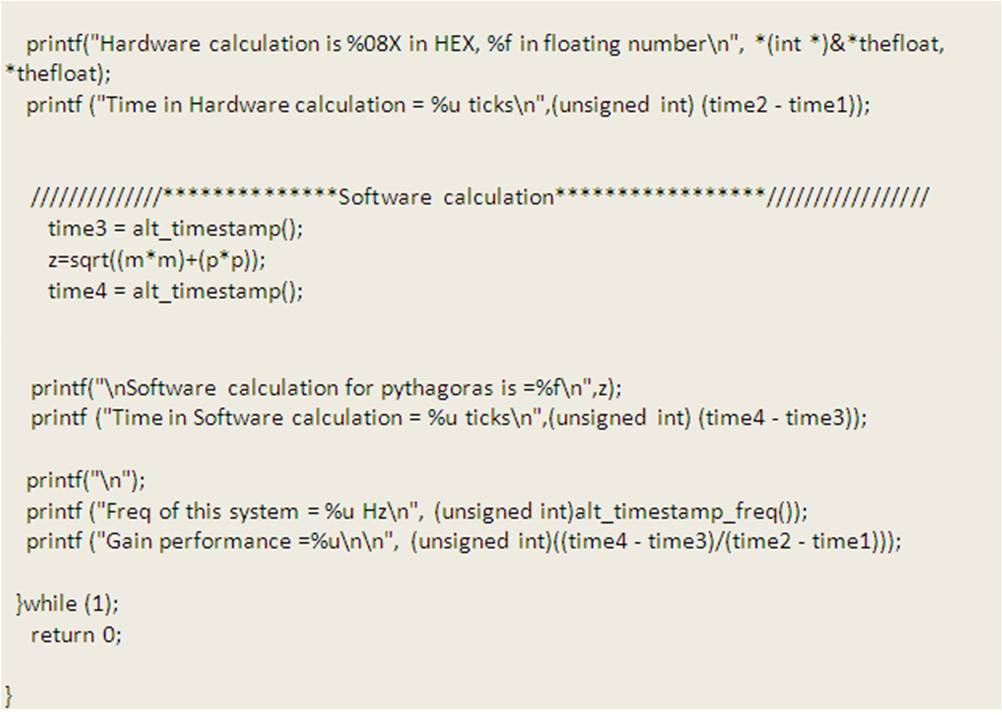 My Fpgas The Hardware Acceleration Of Pythagoras Equations Using Altera Niosii Processor Custom