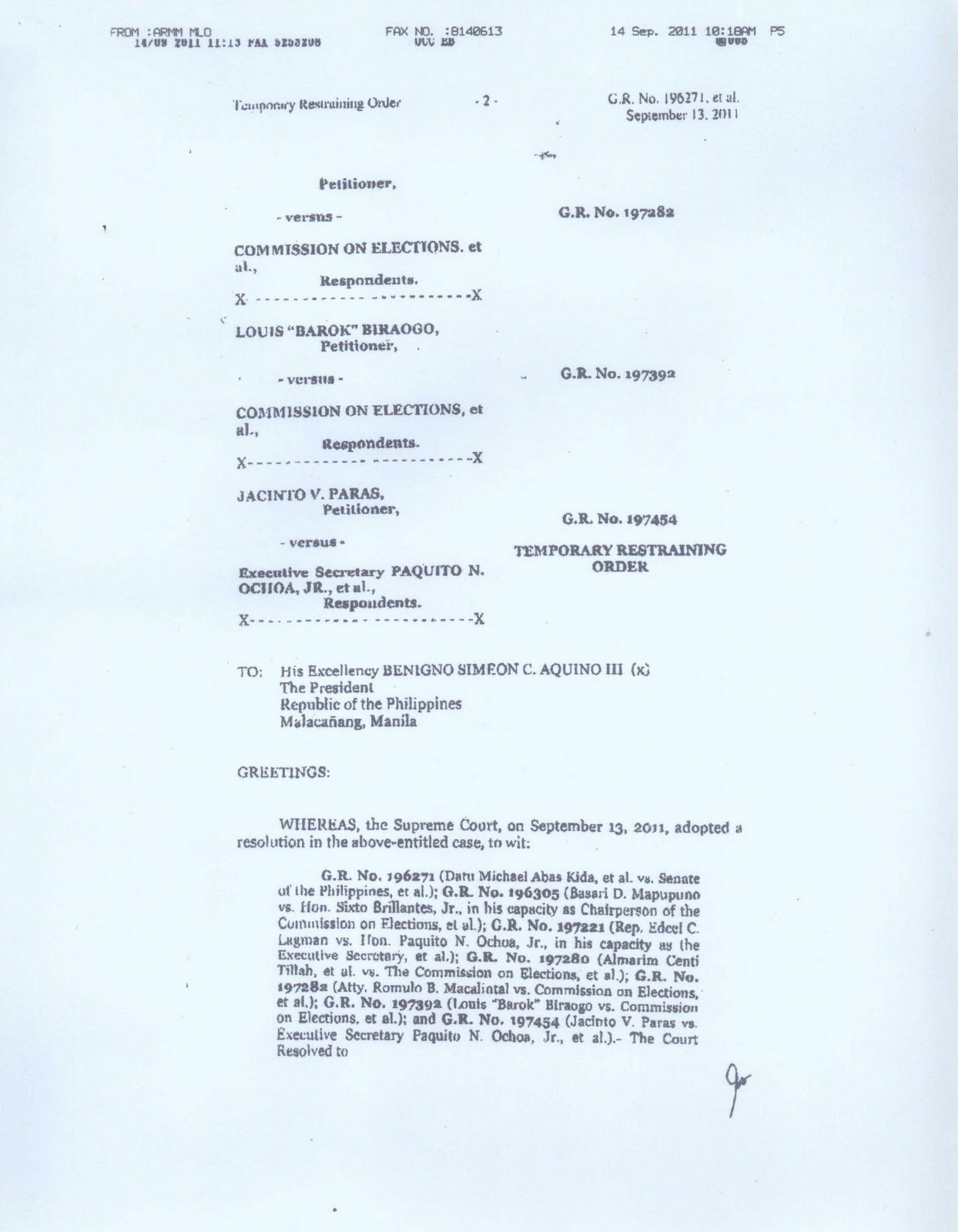 LaRuY LaRuY SiNtA TEMPORARY RESTRAINING ORDER HOLDS ARMM OFFICER IN laruy-laruy-sinta-temporary-restraining-order-holds-armm-officer-in
