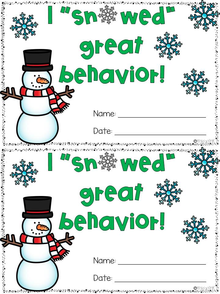 Build a Snowman: Behavior Idea for the Winter Months - My Day in K