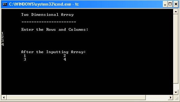 Two Dimensional Array ~ C Programming