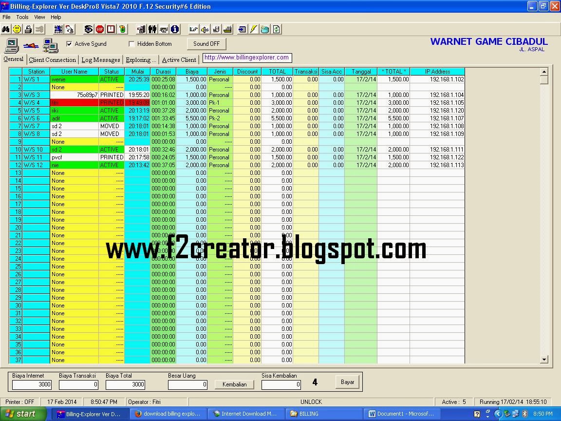 Billing Explorer DeskPro8 Vista7 F.12