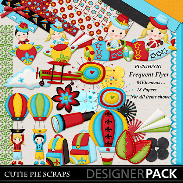Free Digital Scrapbook Kits: Frequent Flyer Digital scrap kit