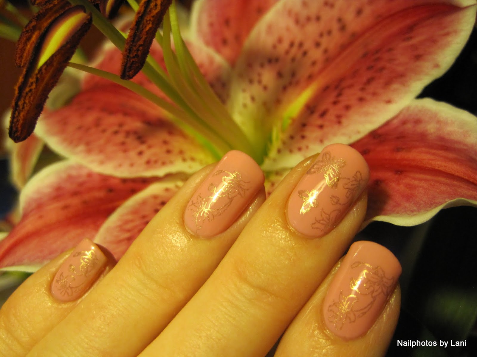 Nailphotos by Lani: Go Pink Wednesday- OPI Heart Throb and subtle stamping