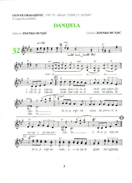 NOTE | DOMACE I STRANE: DANIJELA AKORDI NOTE