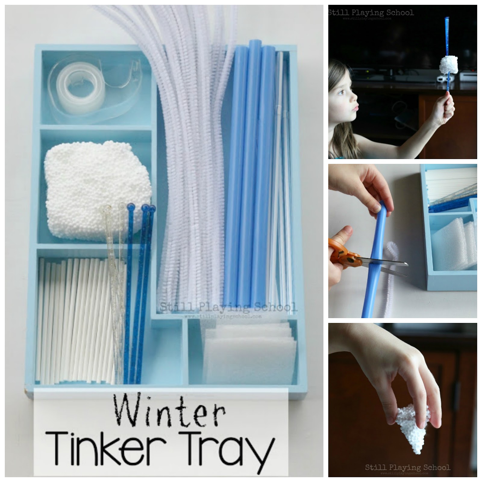 Winter Inspired Tinker Tray | Still Playing School