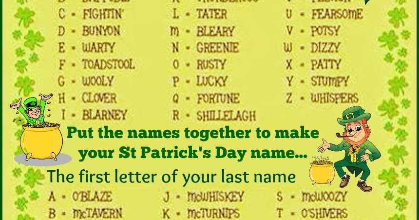 Daveswordsofwisdom.com: Your Funny St Patrick's Day Name