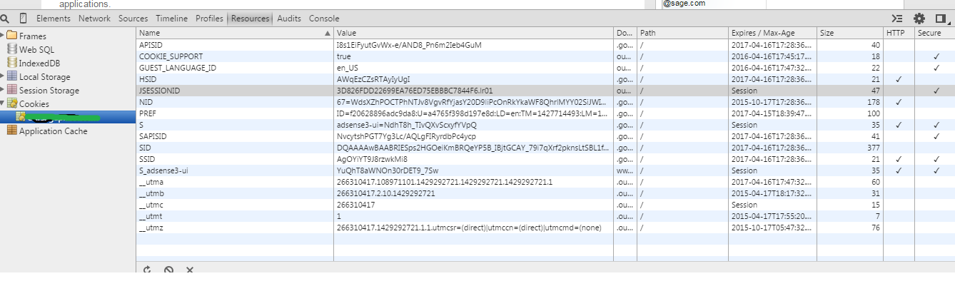 Extending the session/jsessionId