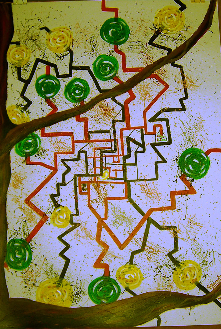 sueños_que_despiertan: "Cruces". Pintura abstracta