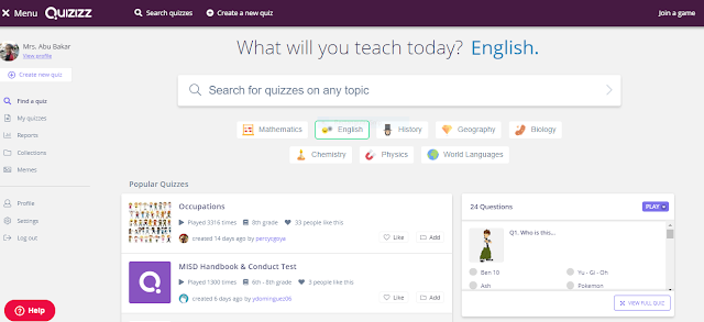 Teaching and Technology: Quizziz Online Assessment Tool