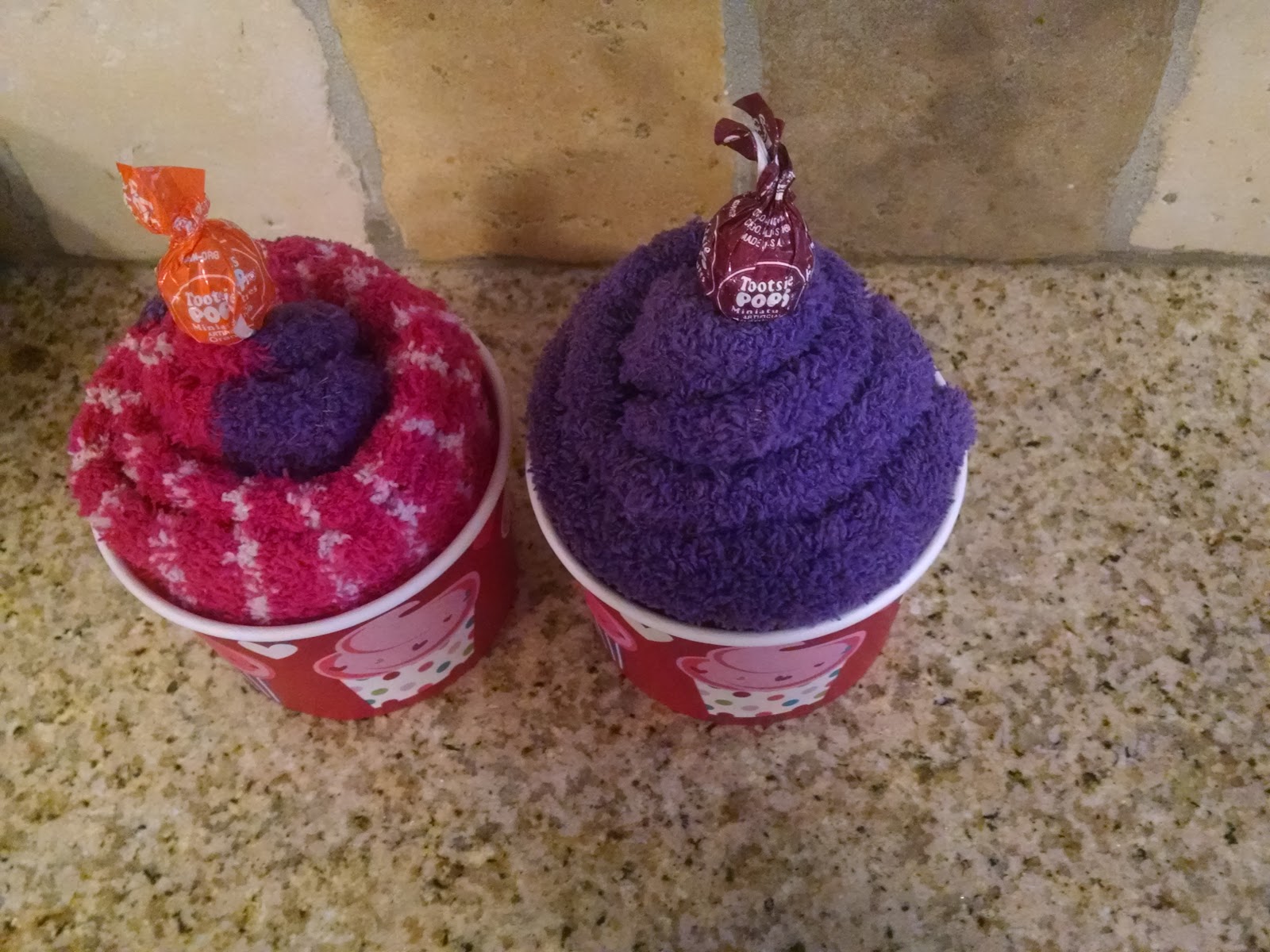 Must Run in the Family: Fuzzy Sock Cupcakes