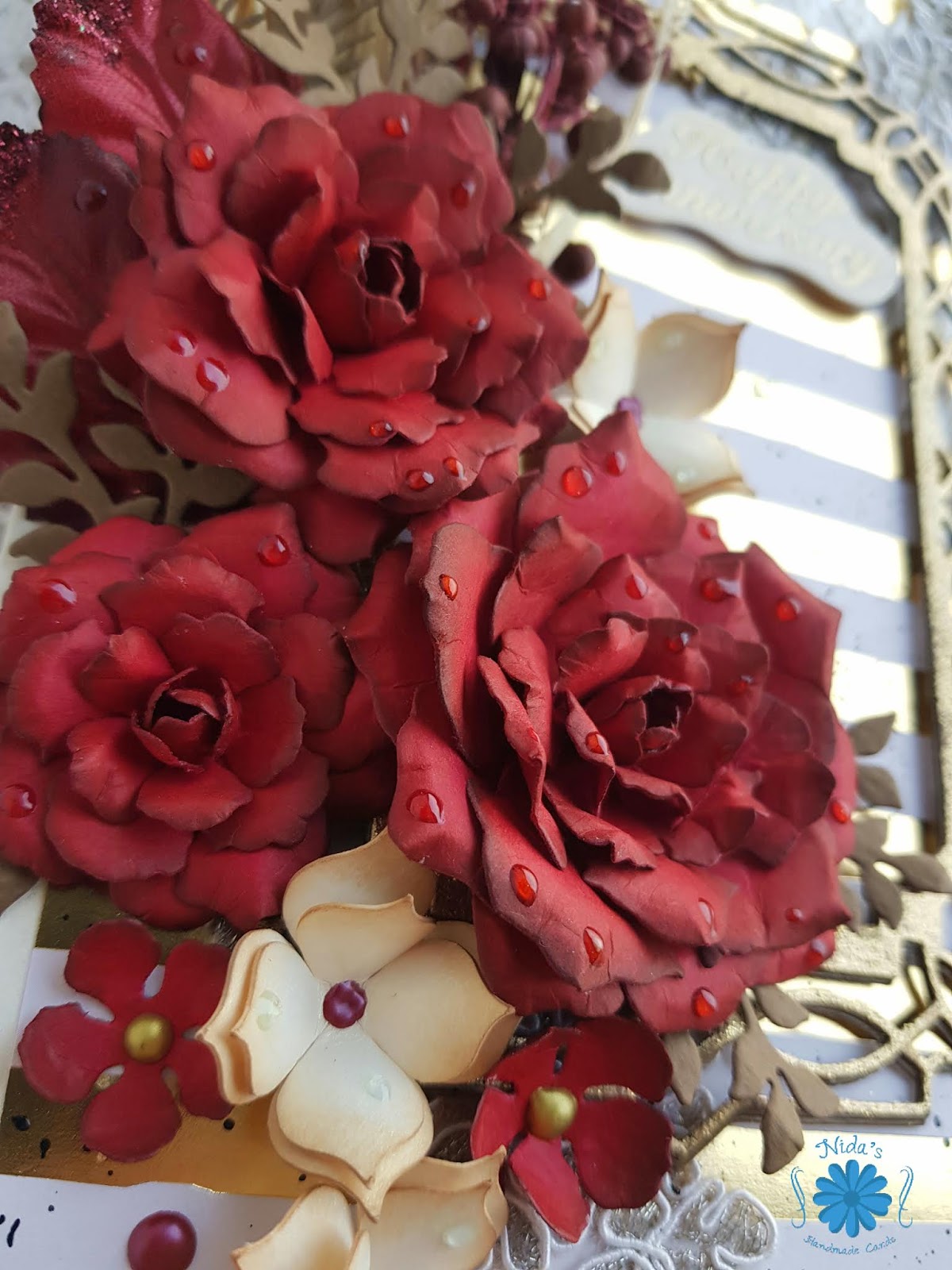 Nida Tanweer: Designed Card For HCDT With Red Roses