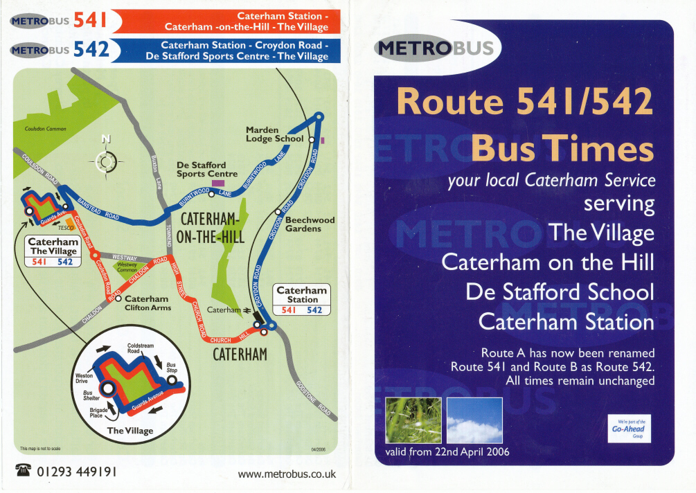 Metrobus route 541 and 542 The Caterham Villager: The Caterham Villager ...