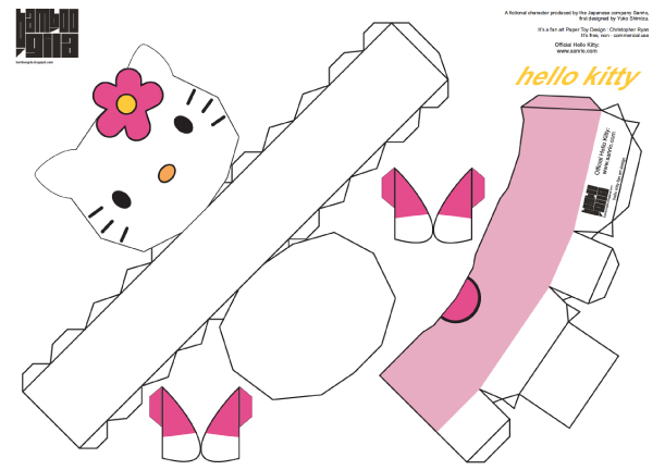 Santa Clara Artesanato Papercraft Hello Kitty Santa Clara Artesanato Papercraft Hello Kitty