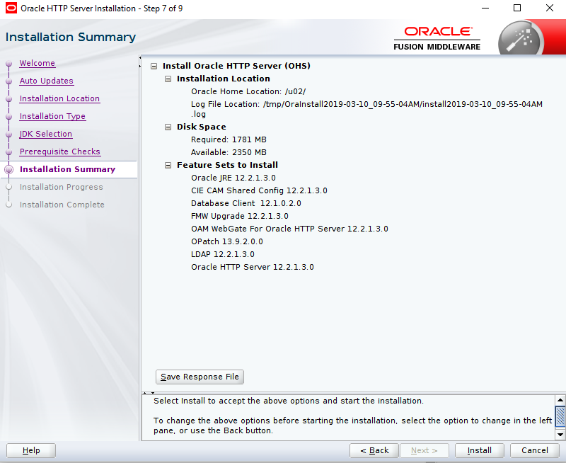 OAM and OpenAM: Oracle HTTP Server 12c (12.2.1) – Standard Mode Installation