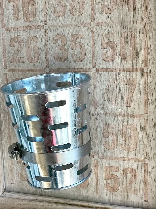 DIY Framed Olive Bucket Planter