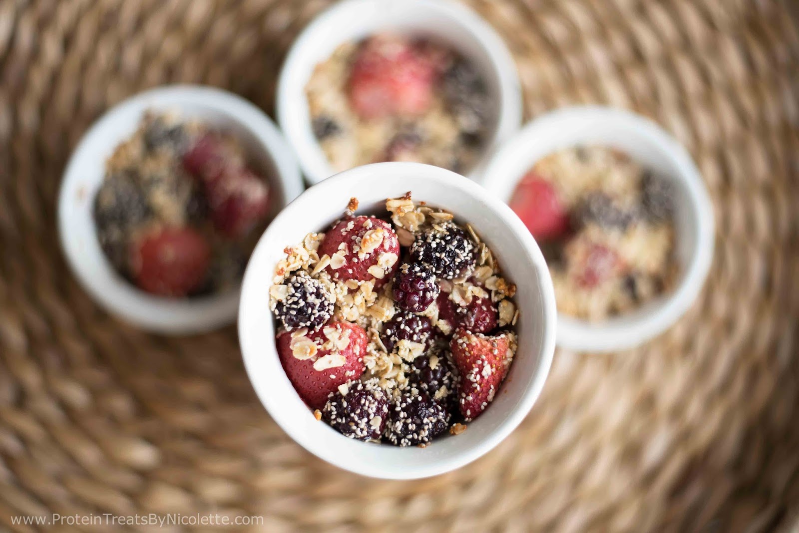Protein Treats By Nicolette : Double Berry and Chia Protein Crumble