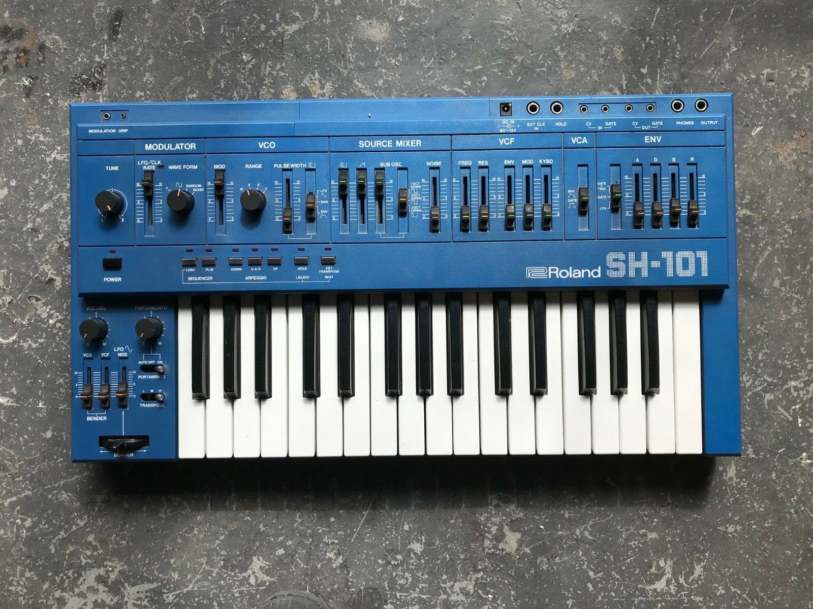 MATRIXSYNTH: Blue Roland SH-101 Keyboard Synthesizer