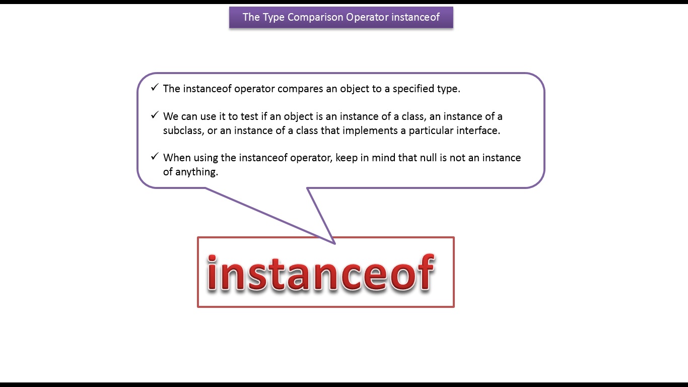 Java Ee Java Tutorial Java Instanceof Operator