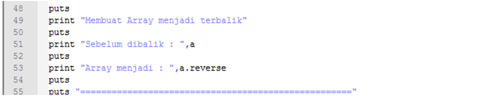 Nemure no King: Logika Operasi Array Pada Ruby