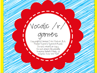 Vocalic /r/ Games: War, Uno, and Slap