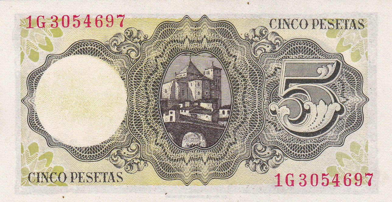 Spain 5 Pesetas banknote 1951 Jaime Balmes|World Banknotes & Coins ...