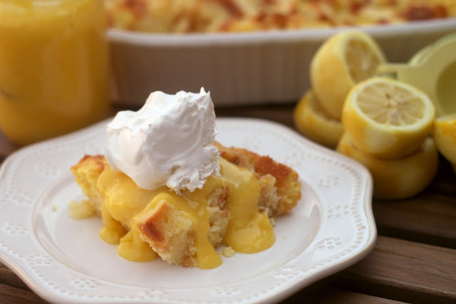 Lemon Bread Pudding with Lemon Curd | Crazy for Cookies and More
