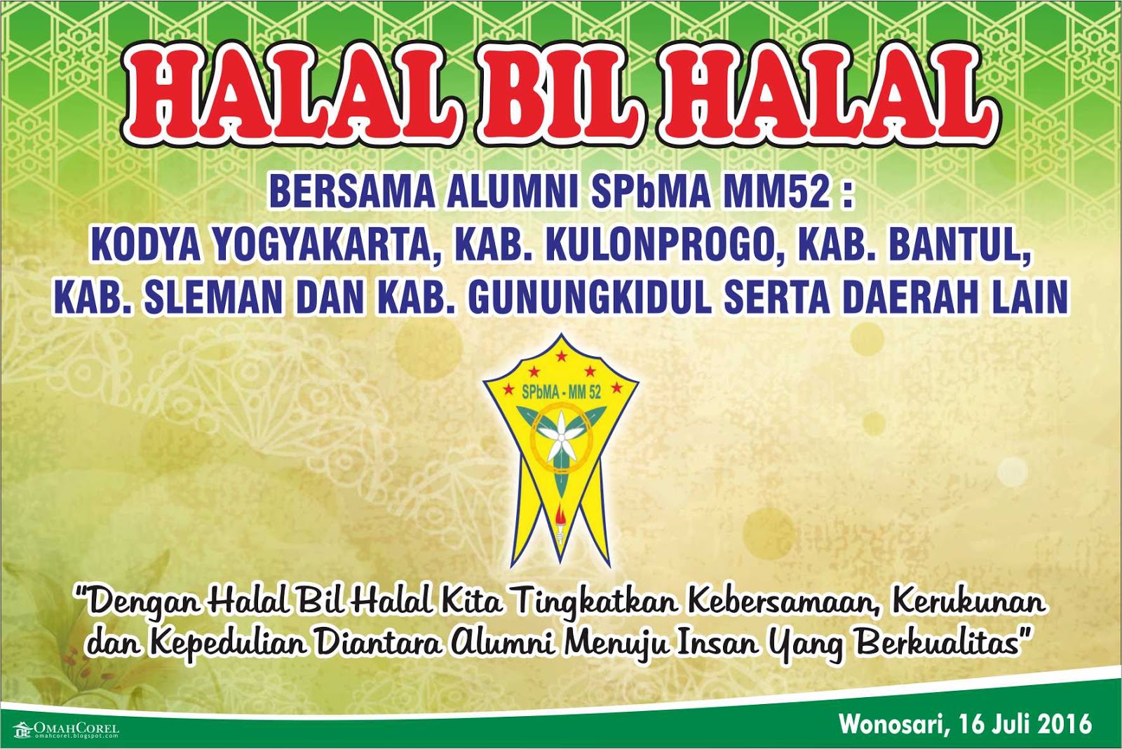 Desain Spanduk Backdrop Halal Bil Halal Vector Cdr | Omah Corel