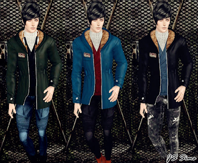 Sims Drugs and Rock N Roll: Male Fur Trimmed Jacket - Outerwear