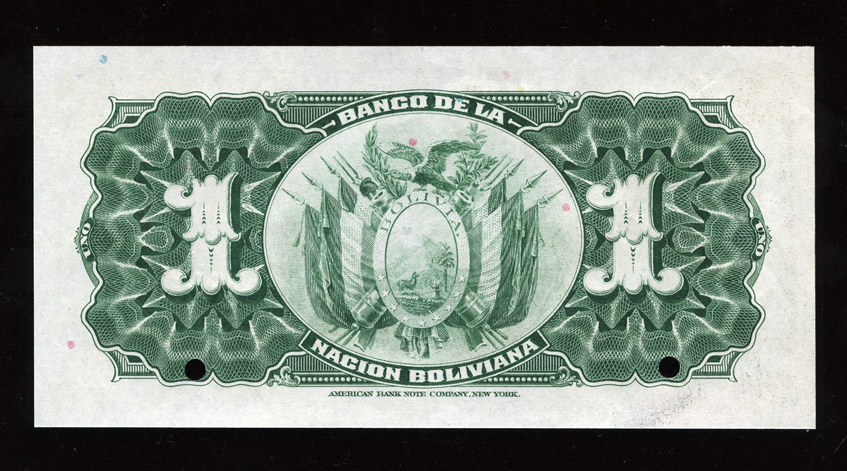 Bolivia $1 Bolivian Boliviano banknote 1911 Mercury|World Banknotes ...