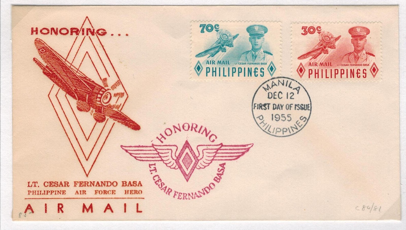 Philippine Republic Stamps : 1955 Lt. César Fernando Basa