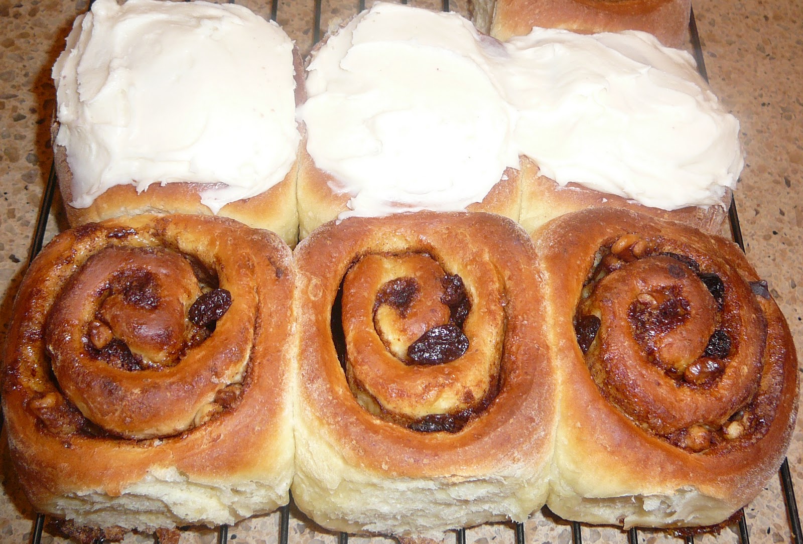 Rise and Bake!: Raisin Nut Cinnamon Rolls with Cream Cheese Icing