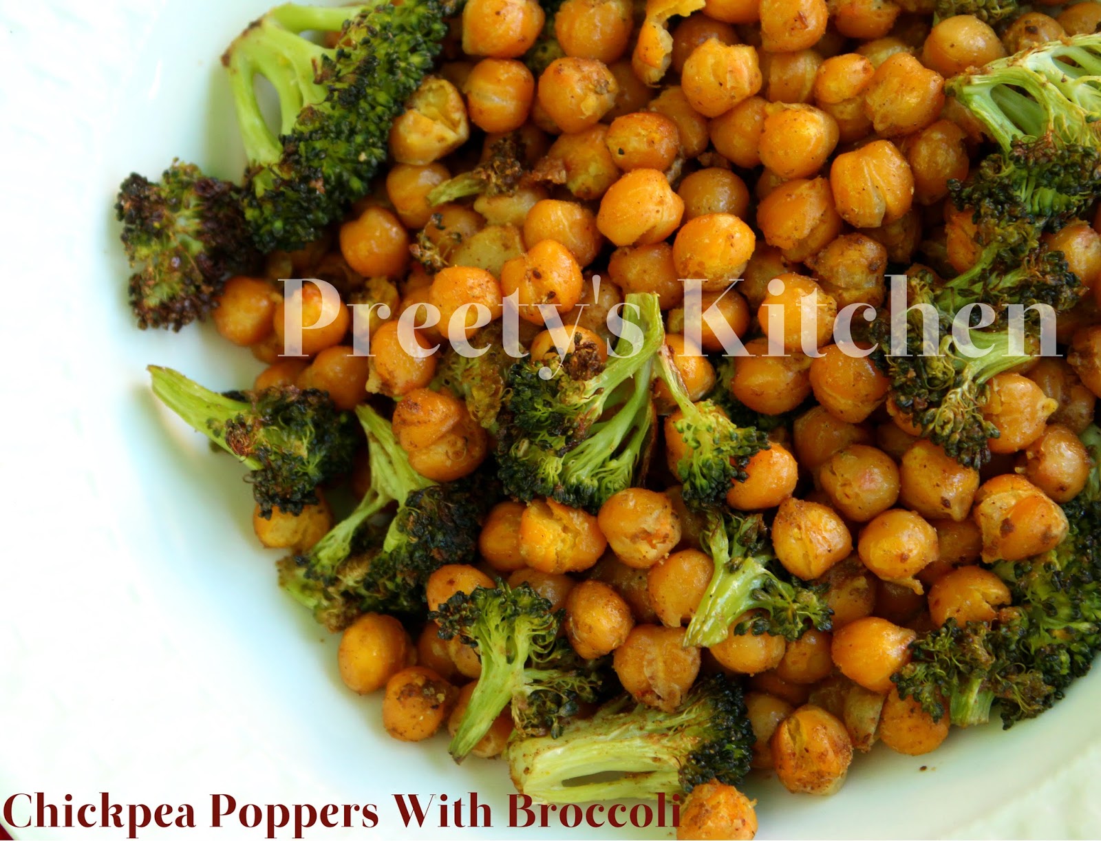 Preety's Kitchen: Chickpea Poppers With Broccoli / Easy Appetizer Or Snack