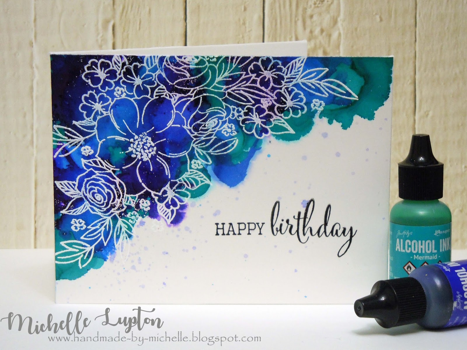 Handmade by Michelle: Alcohol ink on glossy cardstock