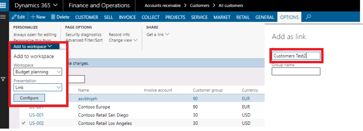 How To add form to a workspace in dynamics 365?
