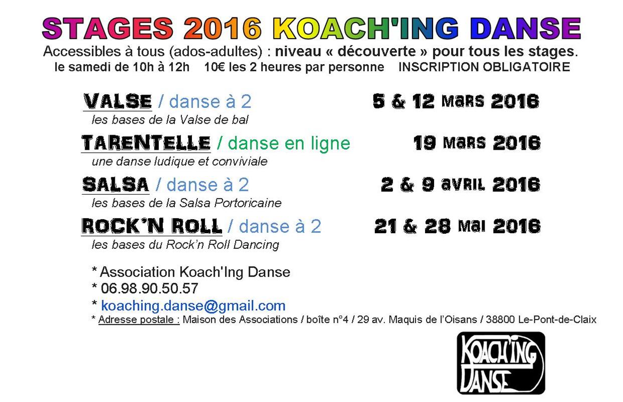 KOACH'ING DANSE Le Pont de Claix / Grenoble / Isère: LES STAGES DE ...