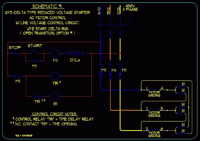 Wye-Delta Reduced Voltage Start / Stop Motor Control | Electrical ...