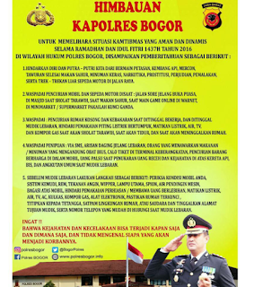 Jelang Ramadhan Polres Bogor Kabupaten Beri Imbauan Kepada Warga - NTMC ...