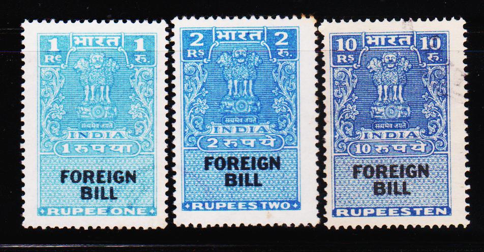 Heritage of India stamps site: India Foreign Bill fiscal stamps