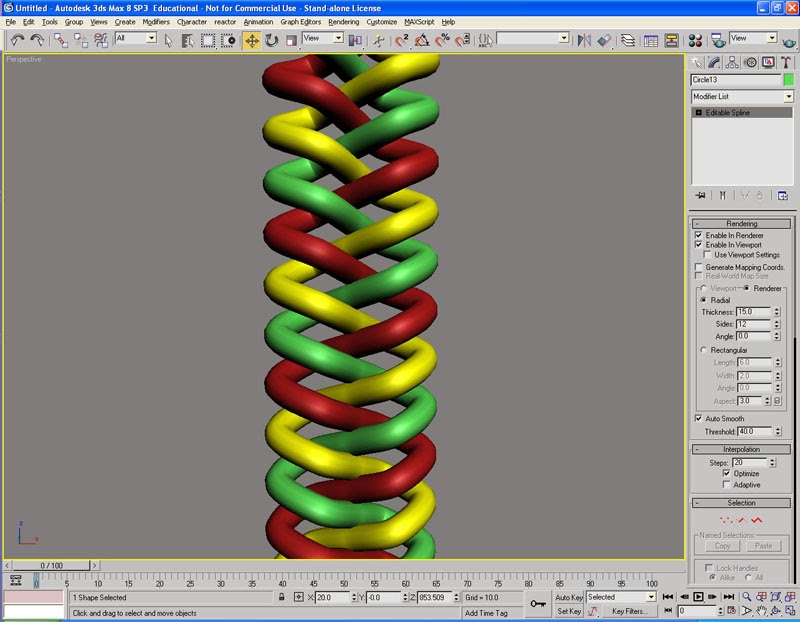 Kevin John's 3D Tutorials and Blog: Modeling a Braid in 3DS Max - Method 1