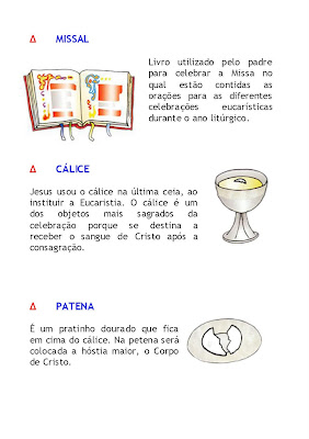 CATEQUISTA LETICIA - : OBJETOS LITURGICOS - SIGNIFICADOS