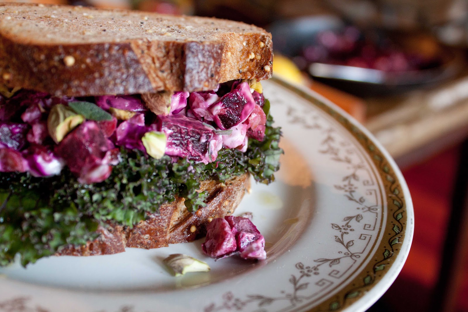Fat and Happy Blog: Beet Salad Sandwich and Sweet Potato Bruschetta
