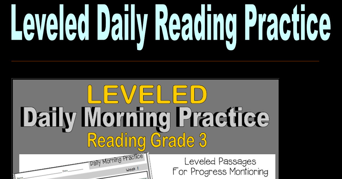 Literacy & Math Ideas: Leveled Daily Reading Practice
