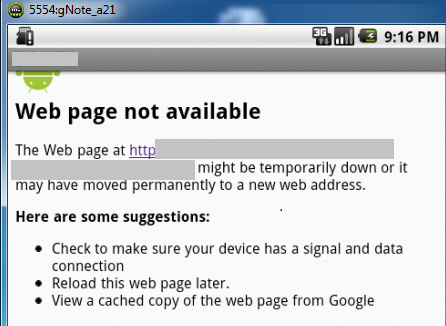 Android Development: [Resolved] Android: WebView Web Page not available