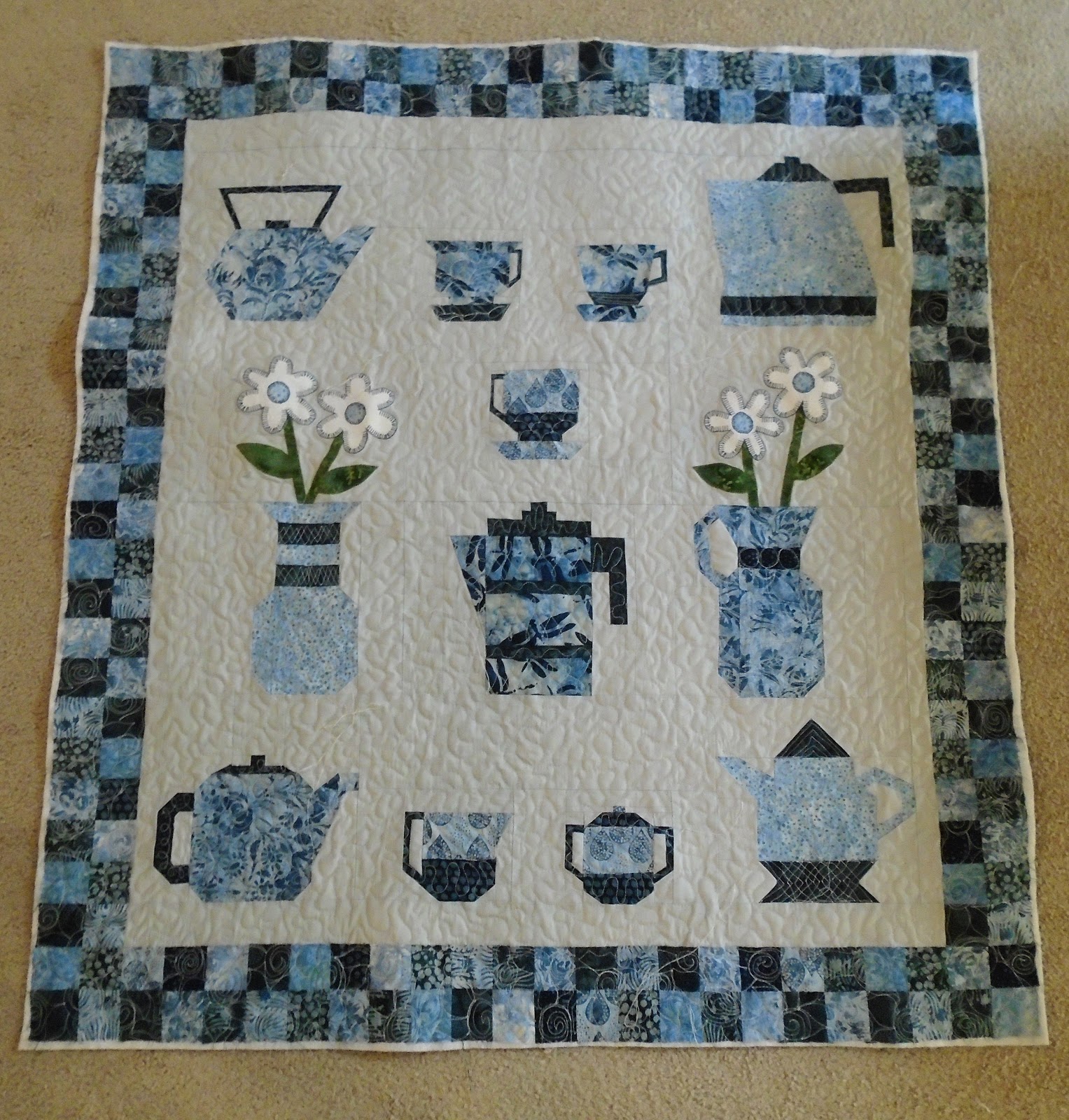 Little Bunny Quilts: Christine's Blue Kitchen {Finished Quilt}