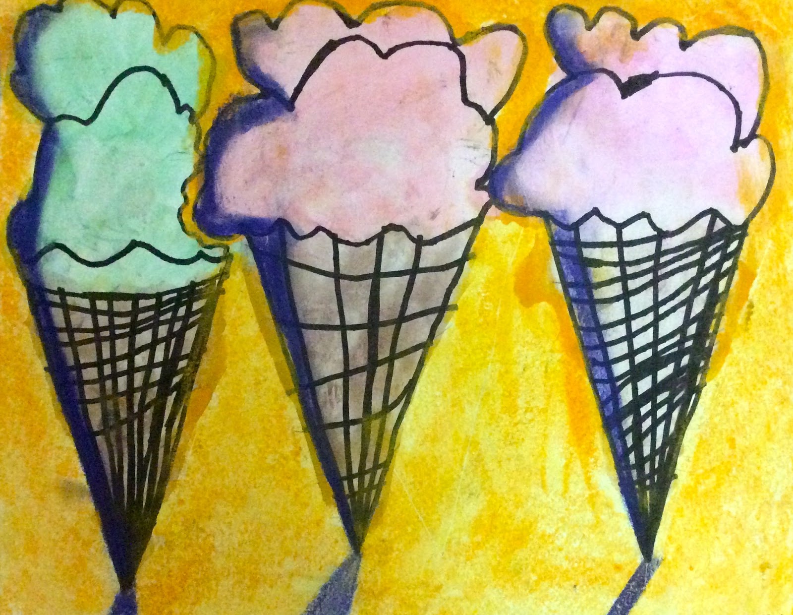 Ms. Curry's Art Room : Second Grade Wayne Thiebaud Ice Cream Cones
