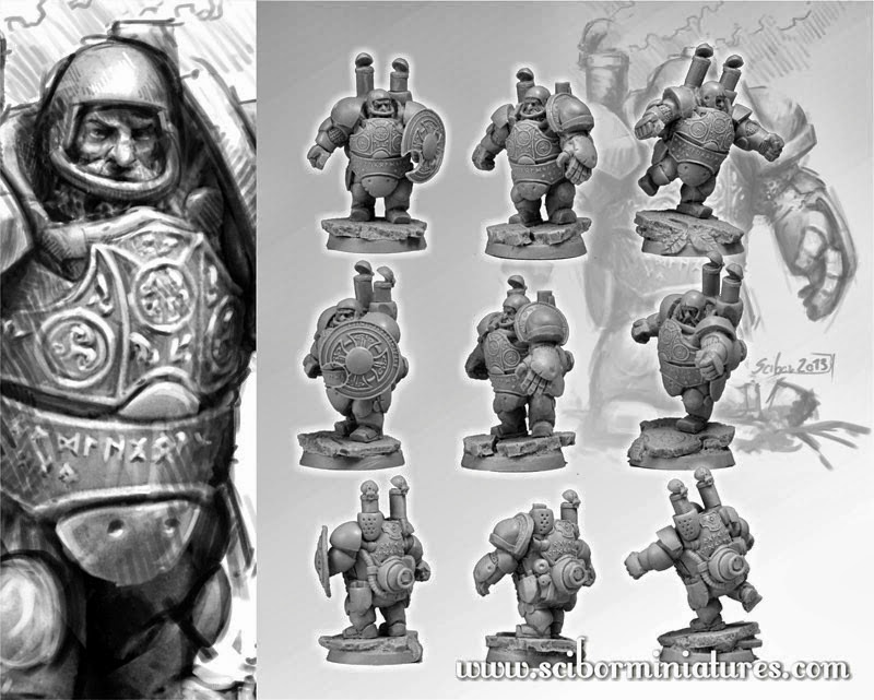 Wargame News and Terrain: Scibor Miniatures: Steampunk Dwarf Players