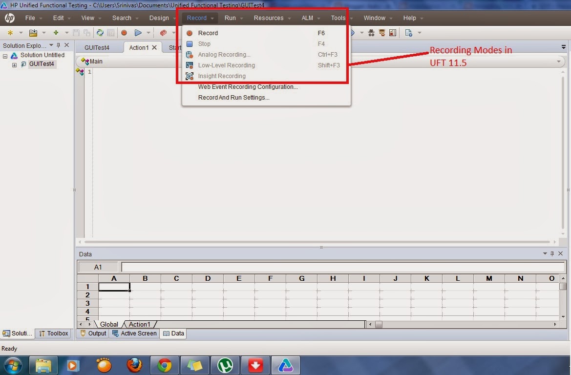 Unified Functional Testing 115 Working With Recording Modes In Uft 115