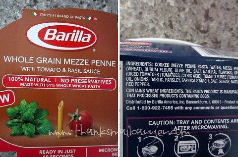 Thanks, Mail Carrier | Barilla Microwaveable Meals {Review & Giveaway}