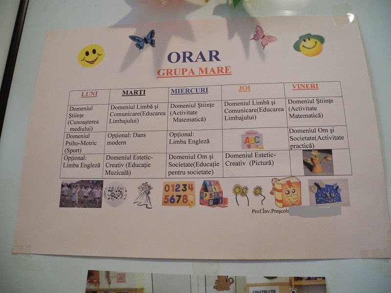 Un graunte de nisip, particule de viata: Orar cu pictograme!