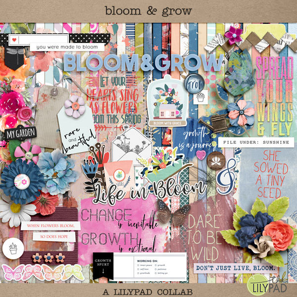NSD Blog Hop - Bloom & Grow FREEBIE! / Scrapping with Liz